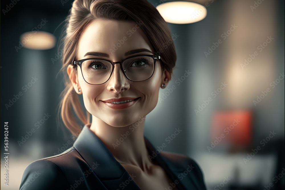 Businesswoman Professional Smiling Standing, Business Office Manager ...