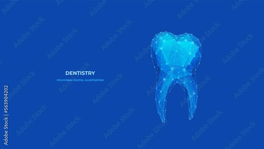 Human tooth. Digital teeth in lines and geometric shapes. Isolated ...