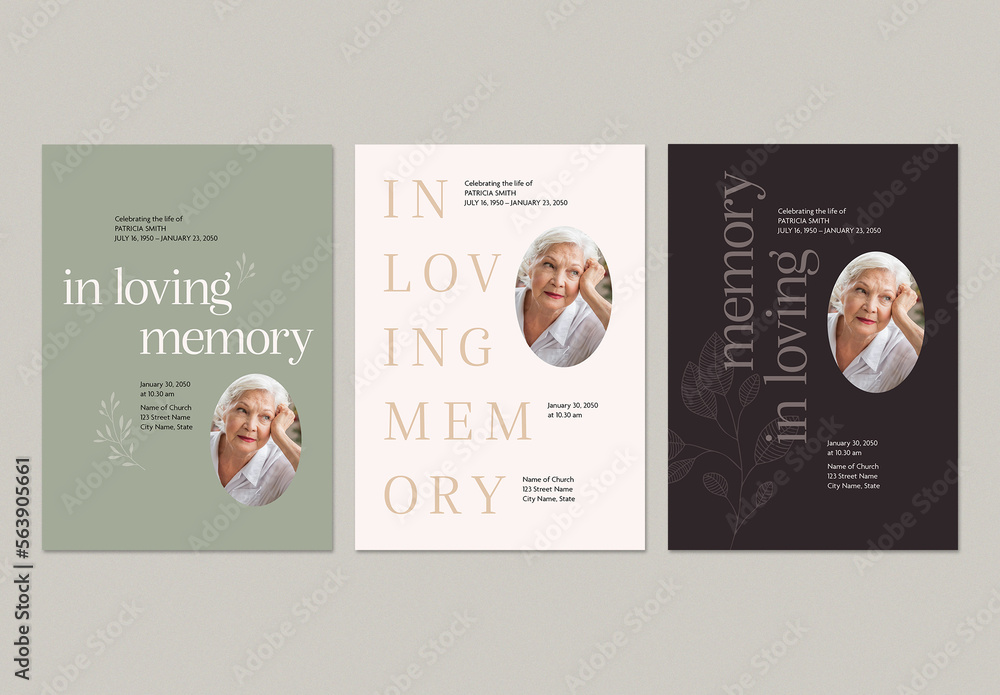 Minimal Funeral Program Layouts Stock Template | Adobe Stock