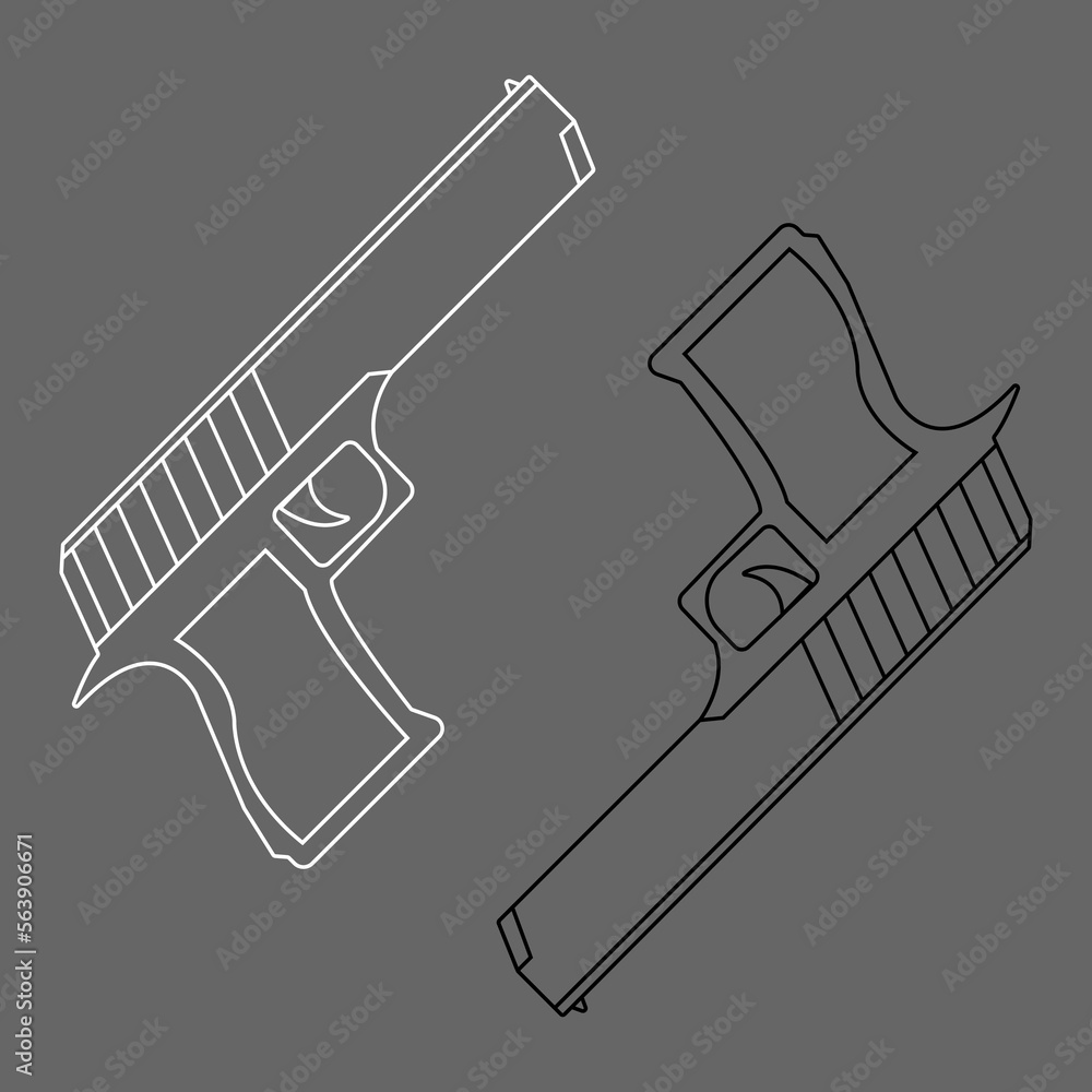 Hand gun. Pistol line icon. Firearms line art style, Shooting gun ...