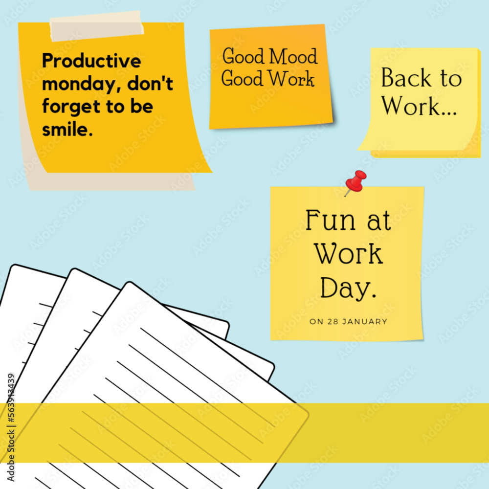 thank you note papers, quotes for work, fun at work day, work template ...