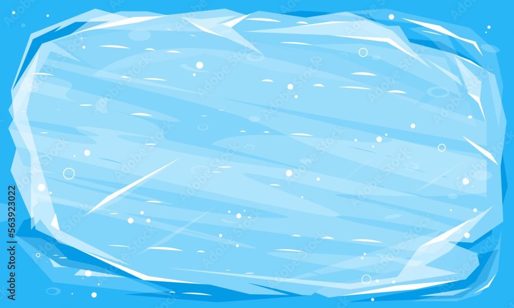 Flat ice block with place for text, ice surface texture background ...