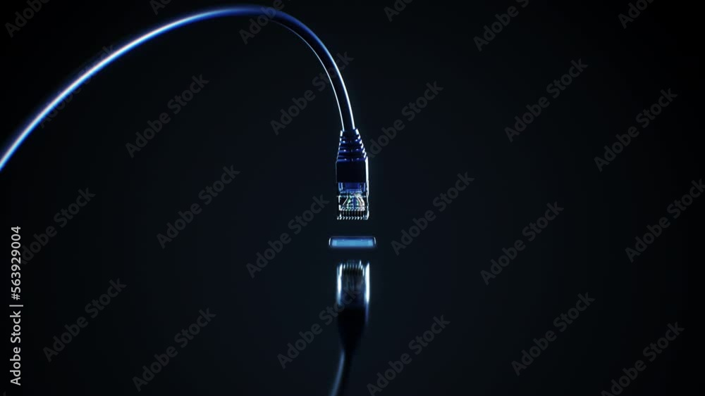 Internet Cable Plugging to the LAN Port with Growing Network Lines ...