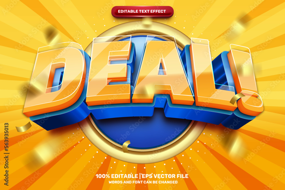 Super Deal Discount Promo 3d editable text effect Векторный объект ...