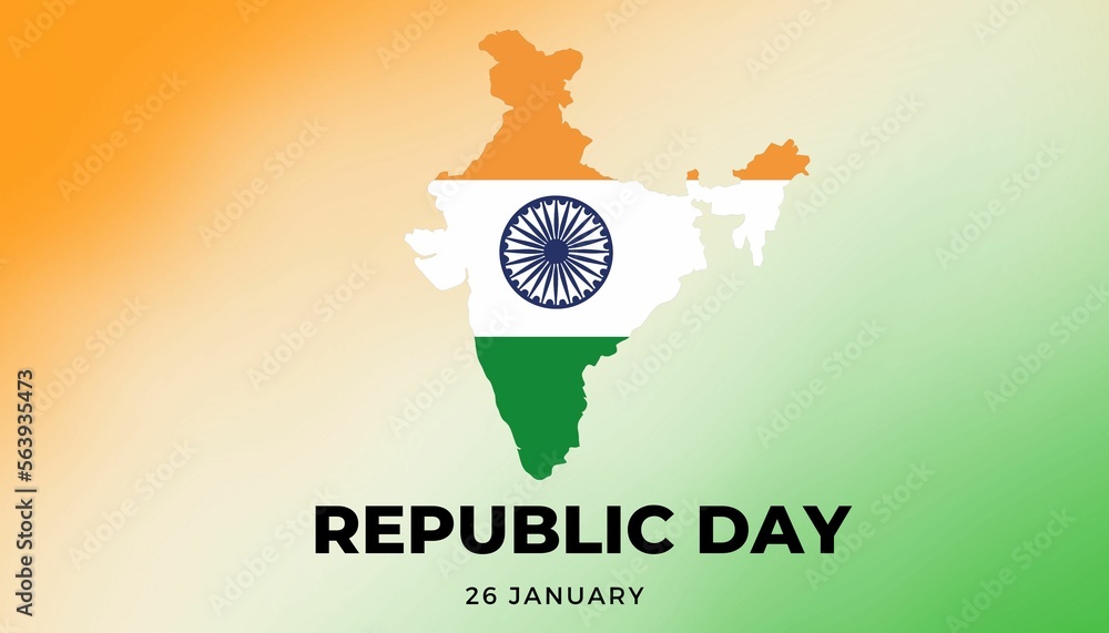 Republic day of India illustration design with tricolor overlay and ...
