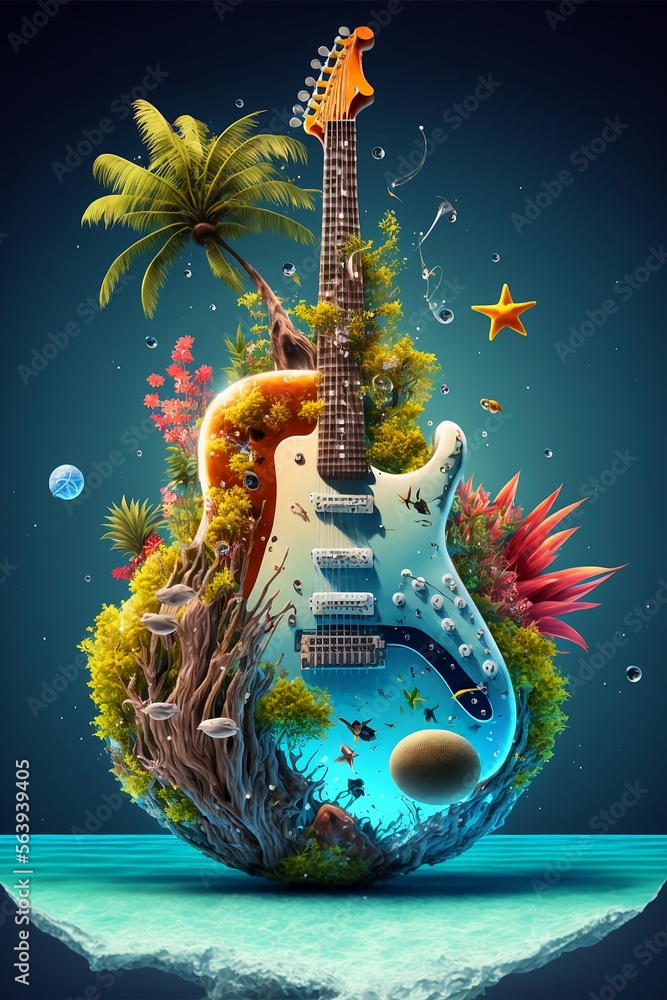 guitar on the beach the great guitar of the oceans play your music in ...