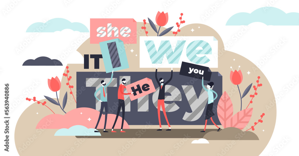 Poster Pronouns illustration, transparent background – Wall Art | UkPosters