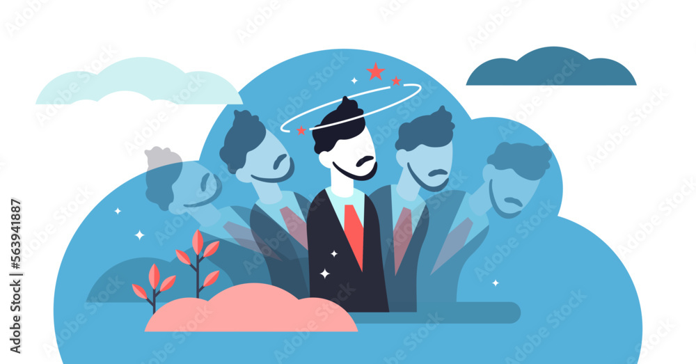 Dizziness illustration, transparent background. Flat tiny dizzy head ...