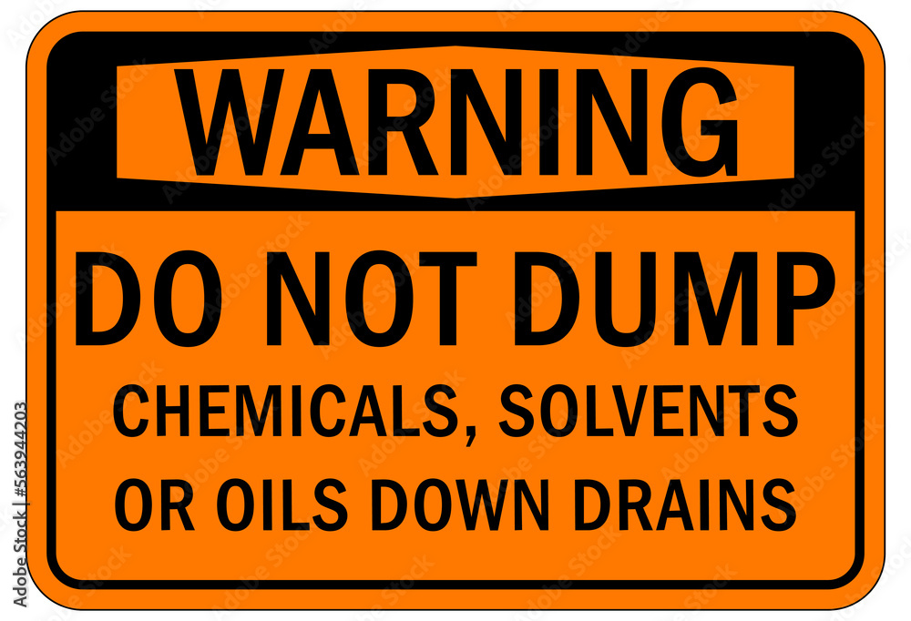 Do not dispose chemical down drain sign and labels do not dump chemical ...