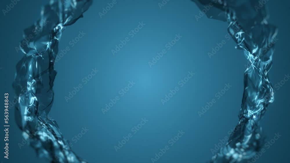 Ring Of Water Flowing Background Loop/ 4k animation of an abstract ring ...