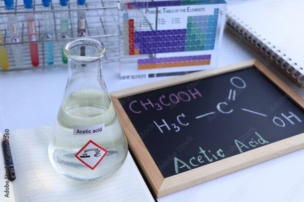 acetic acid and symbol structural formula chemical Stock Photo | Adobe ...