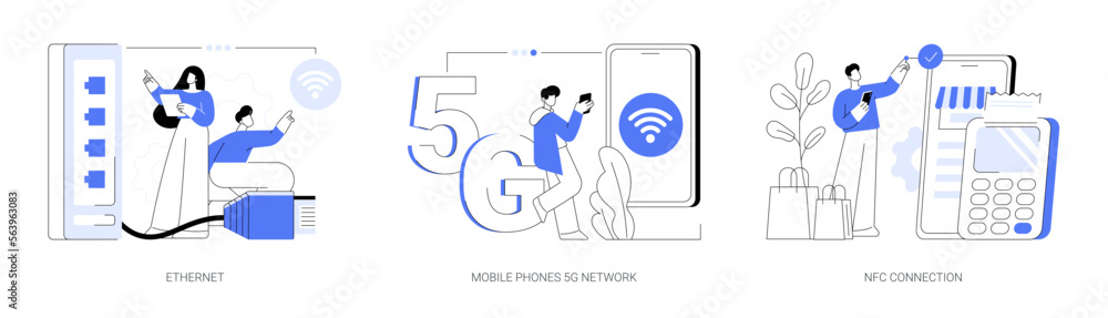 Network infrastructure abstract concept vector illustrations. Stock ...