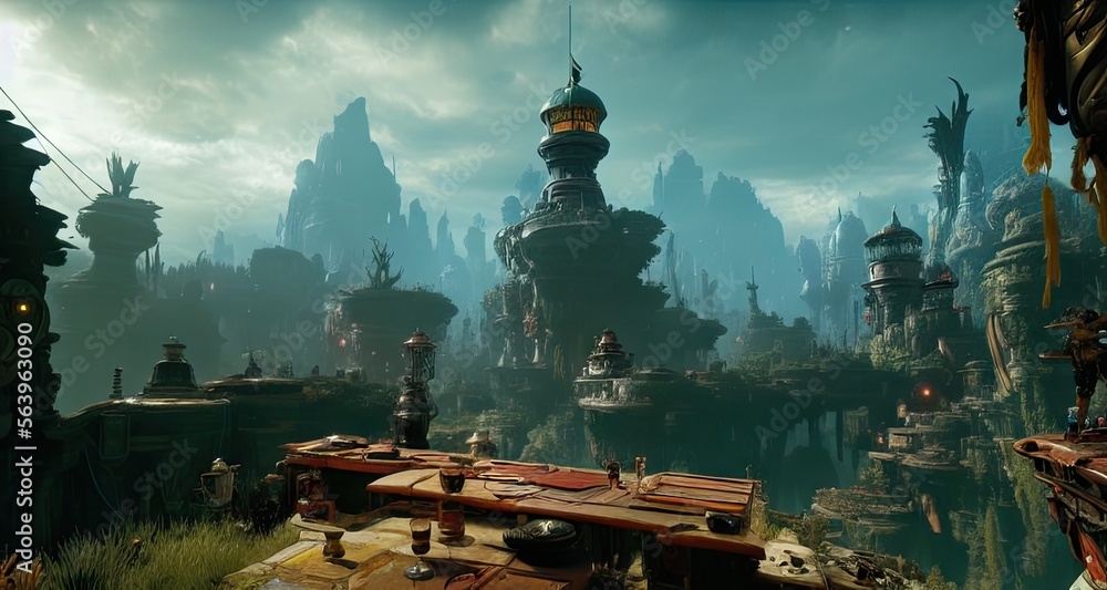 Fantasy Environment like Alice in borderland - This Illustration is ...