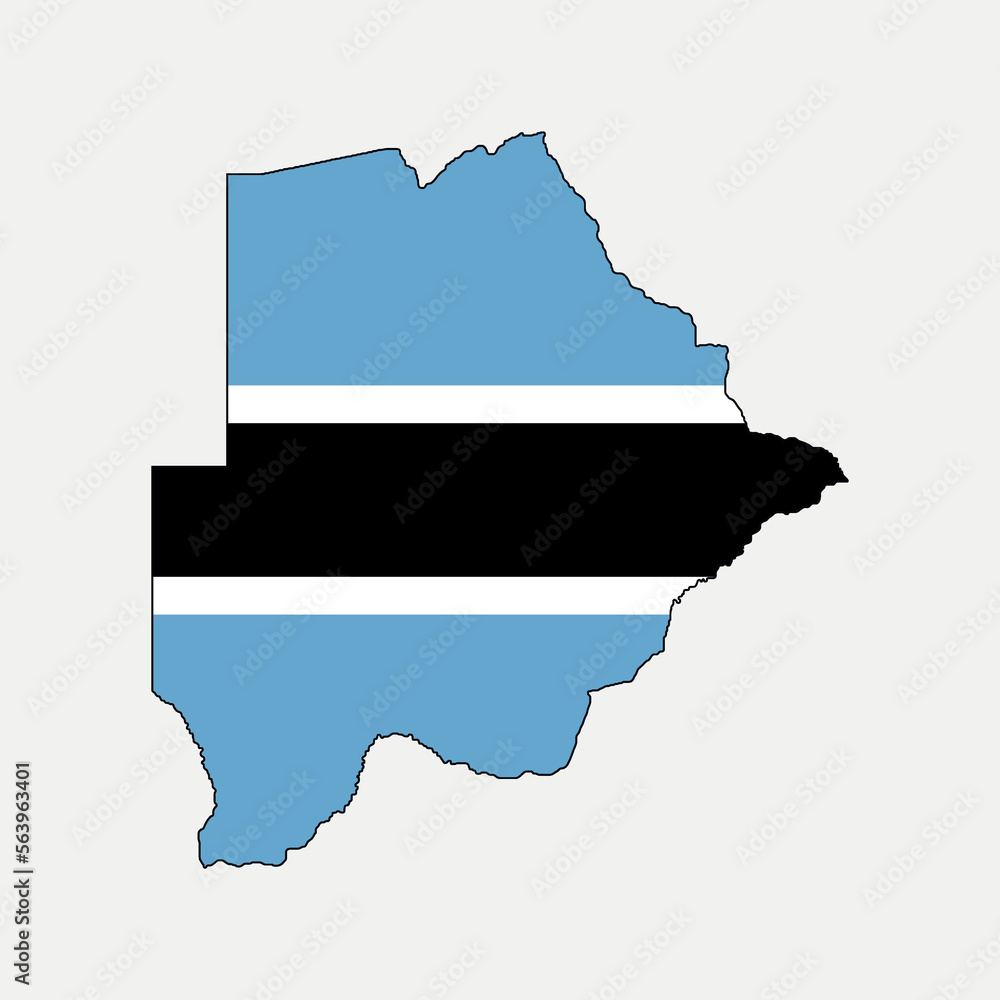 Botswana flag and map graphic element Illustration template design ...