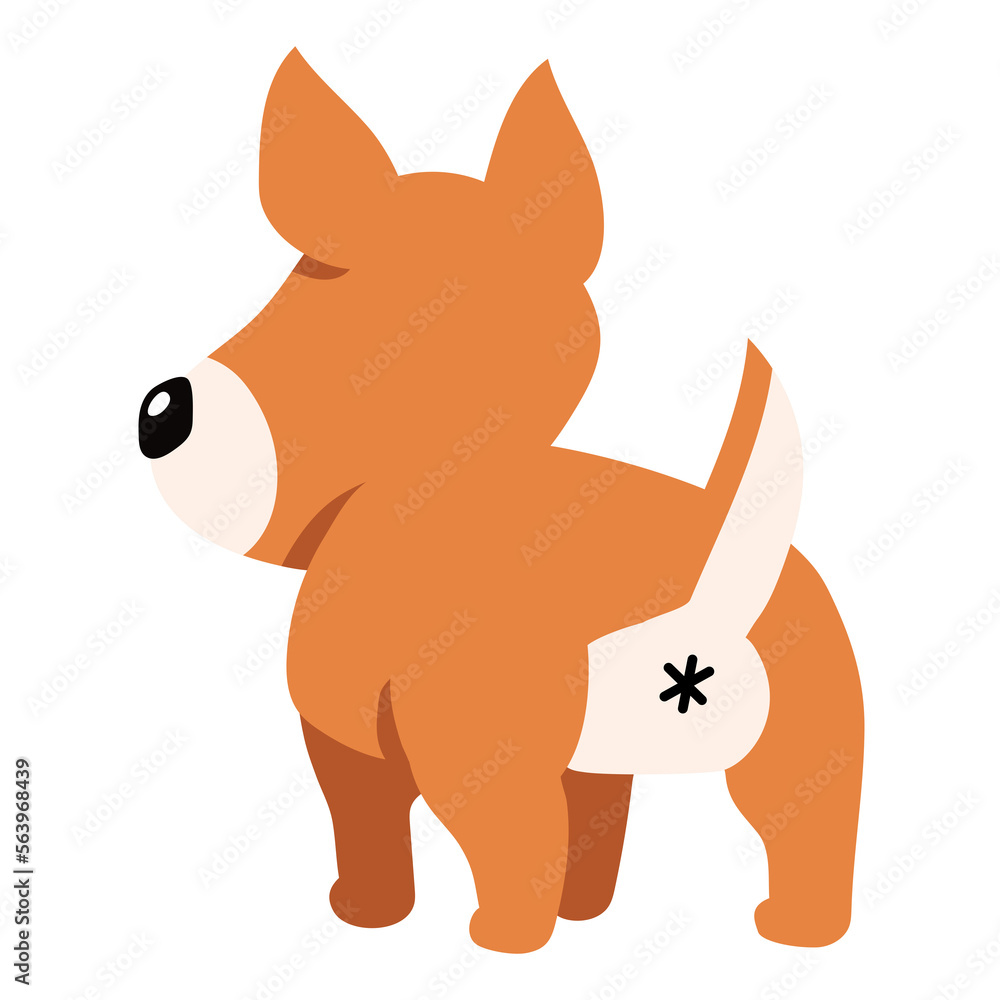 Cartoon back of standing dog for design. Stock Illustration | Adobe Stock
