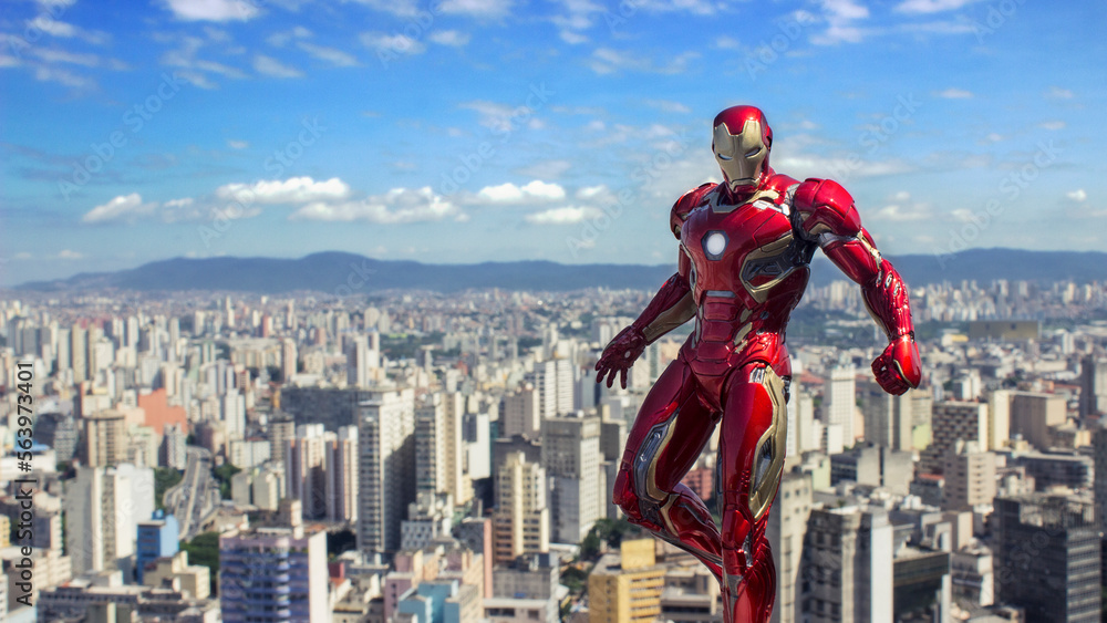 Sao Paulo, Sao Paulo, Brazil, 2016: marvel action figure toy Iron Man ...