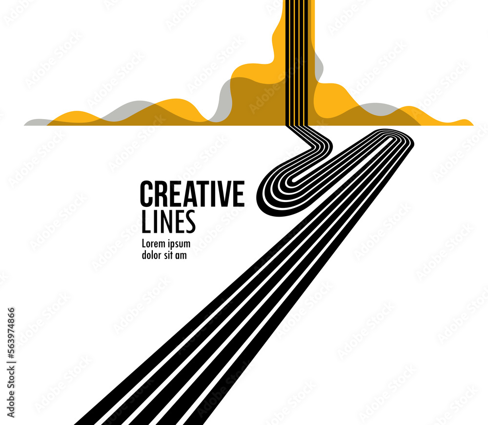 Linear composition vector road to horizon, abstract background with ...