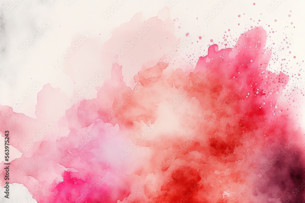 fond texturé de peinture aquarelle rouge et rose en tâches de couleur ...