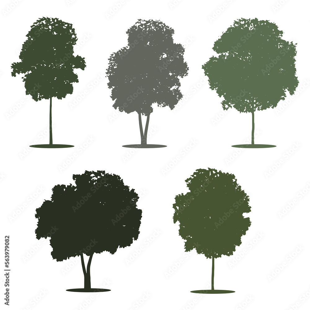 Deciduous tree silhouette collection. Set of deciduous tree silhouette ... Deciduous tree silhouette collection. Set of deciduous tree silhouette ...
