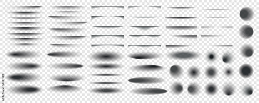 Set of realistic round shadow and shadow effect. Poster, flyer ...