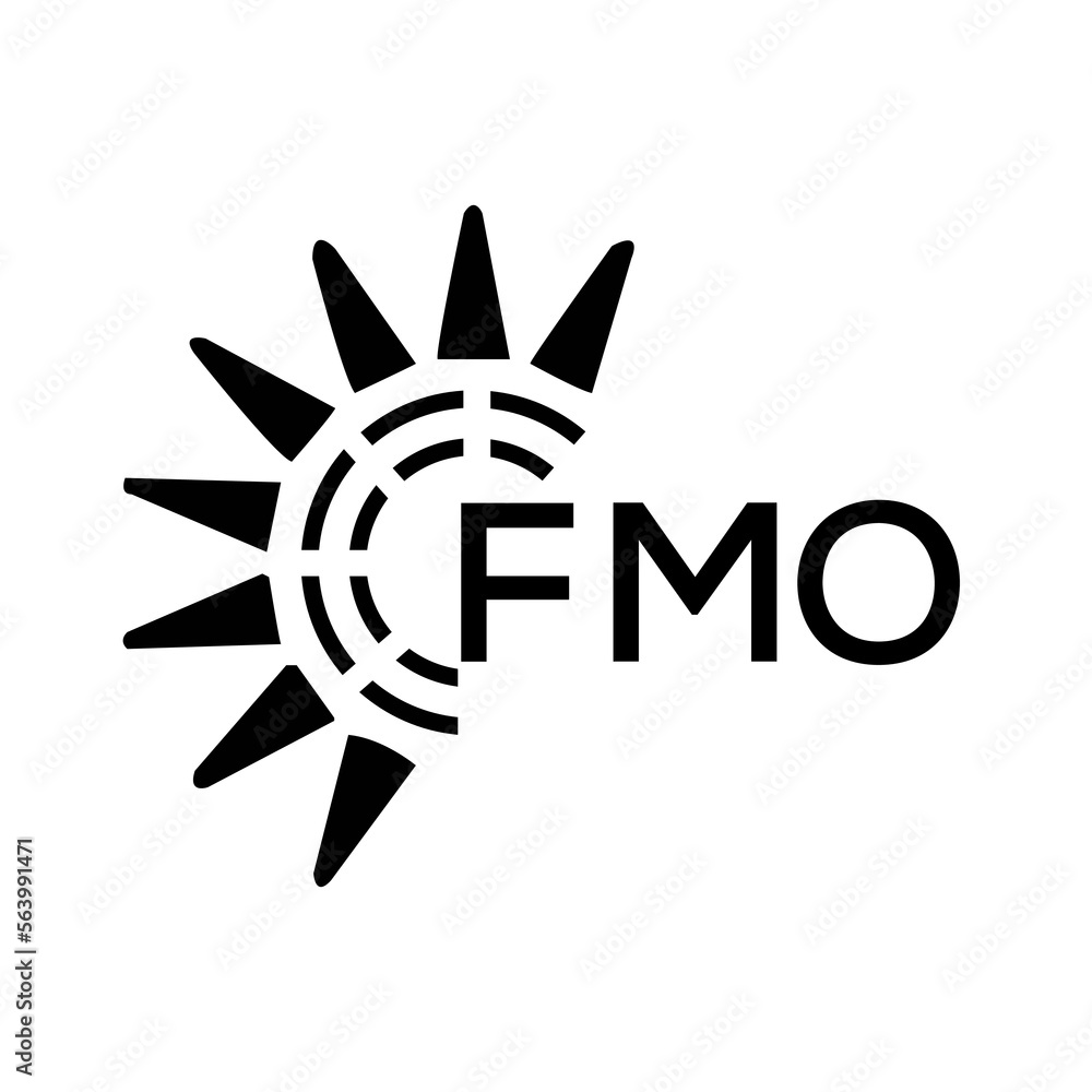 FMO letter logo. FMO image on white background and black letter. FMO technology Monogram logo ...