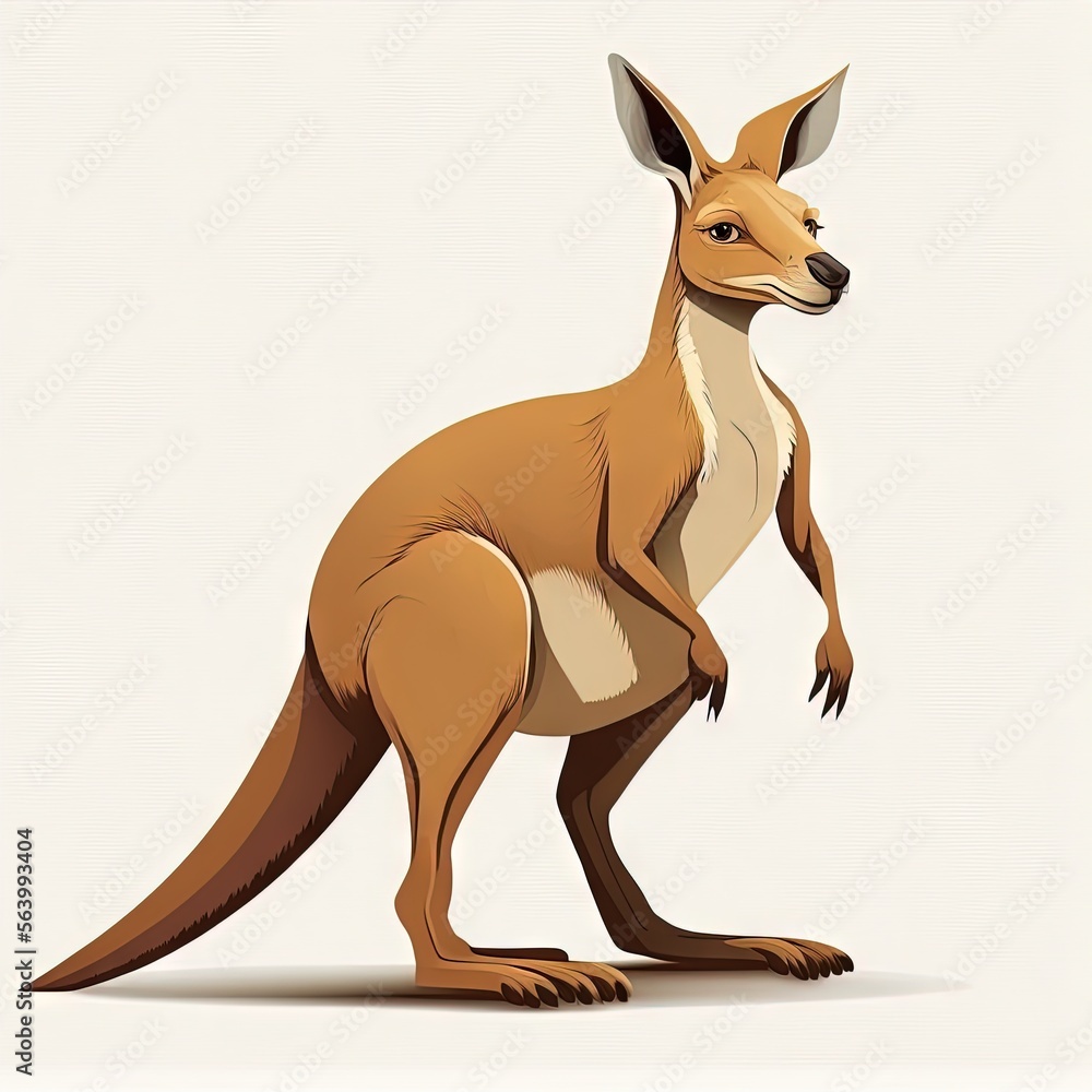 a cartoon kangaroo standing up with its legs crossed and legs crossed ...