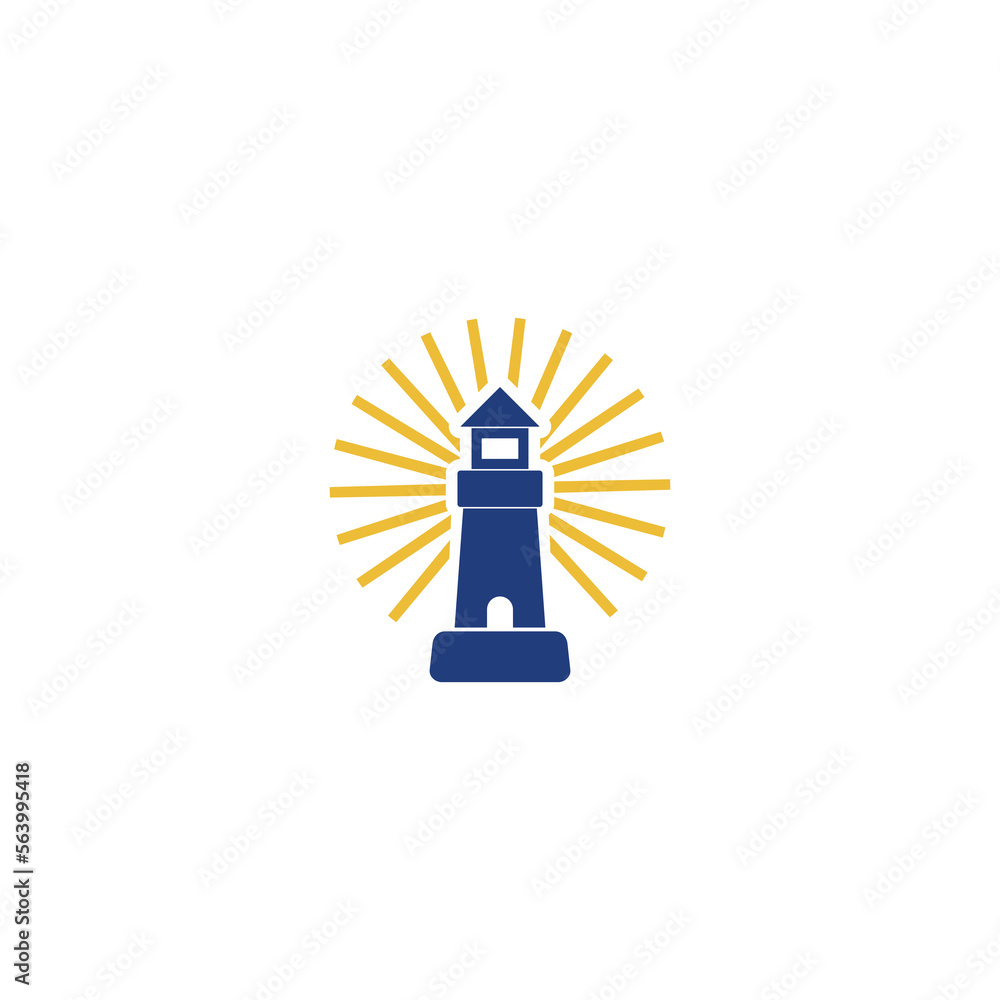 Lighthouse logo design isolated on white background Stock Vector ...