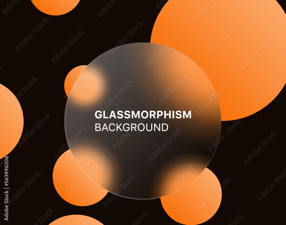 glassmorphism background banner with transparent glass frame template ...