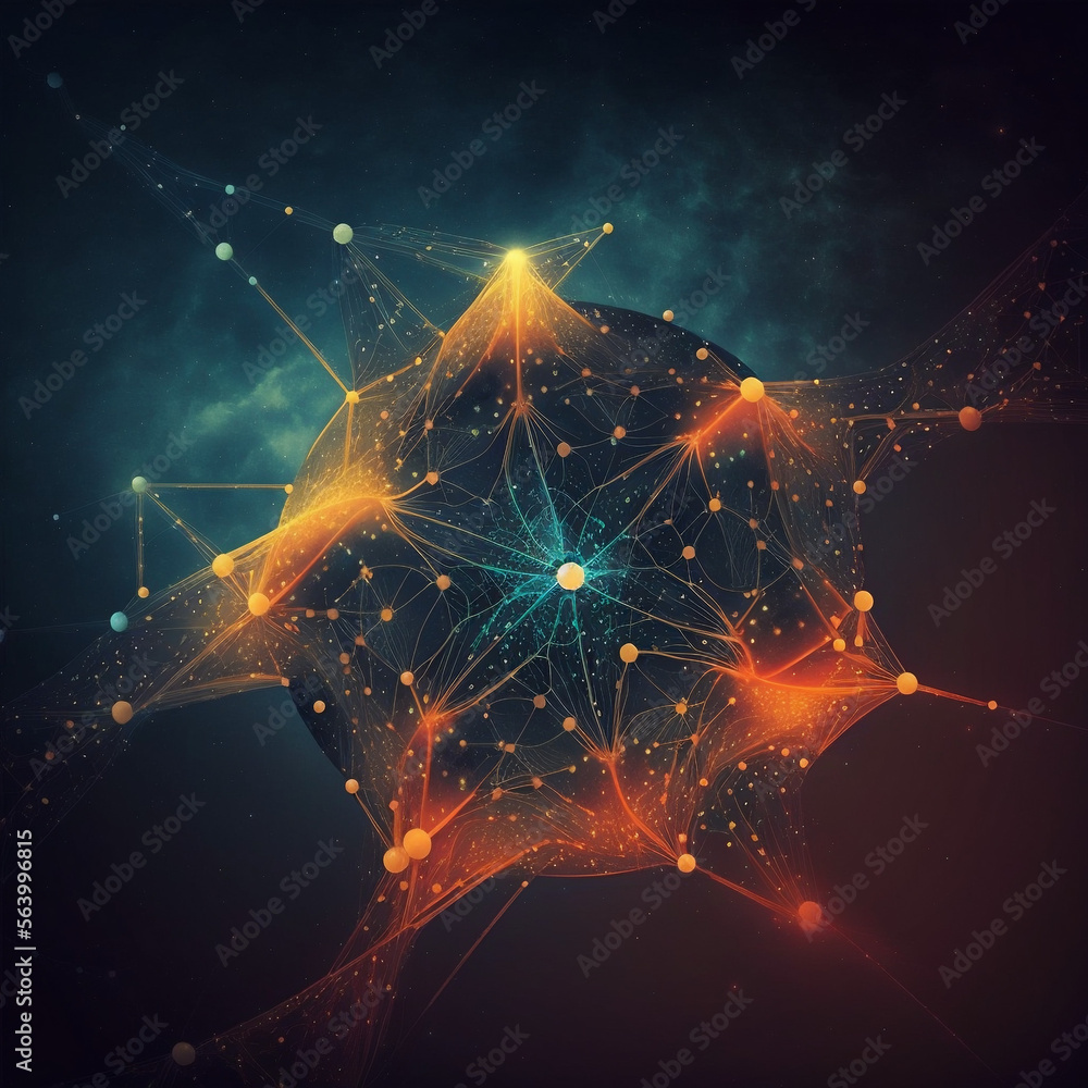 Universe network stars earth/moon futuristic images Stock Illustration ...