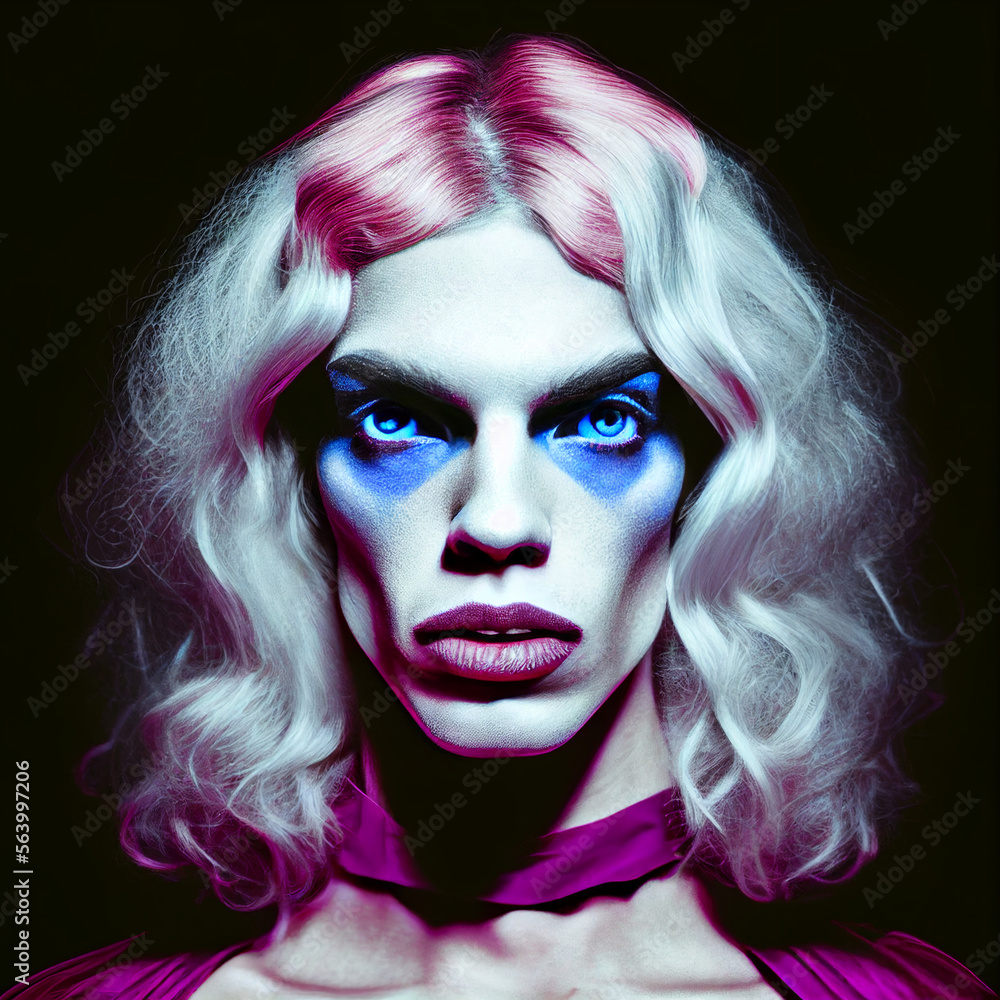Transgender Vampire Witch Young Pink Blue Silver Hair Woman Man ...