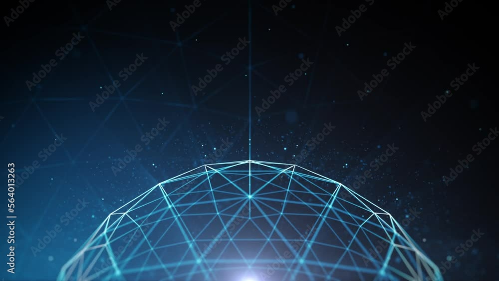 3D Digital Earth Technology Background/ 4k animation of an abstract ...