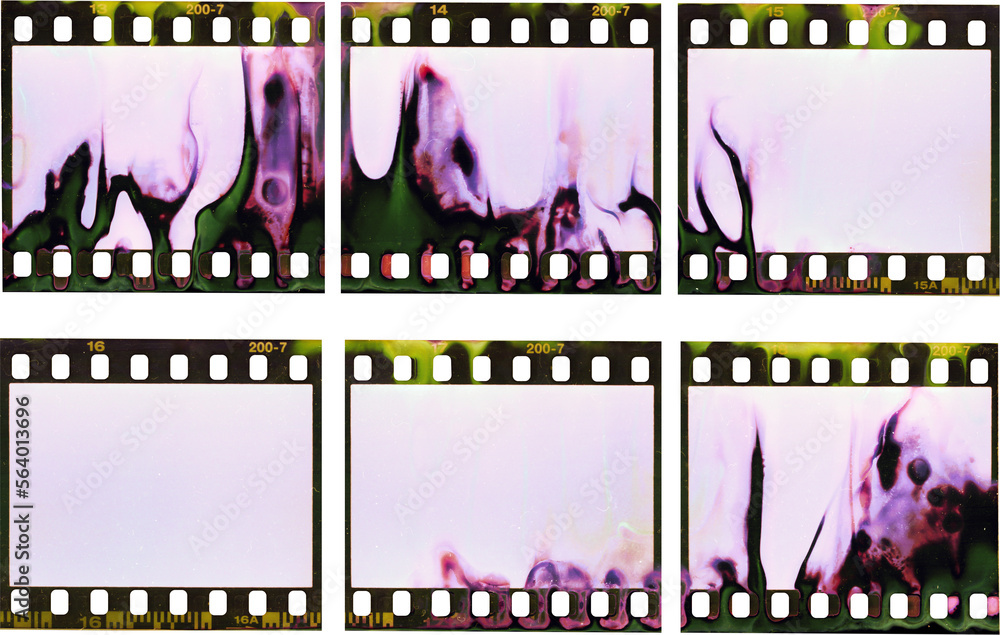 Poster souped 35mm negative film strips, real scan of empty film ...