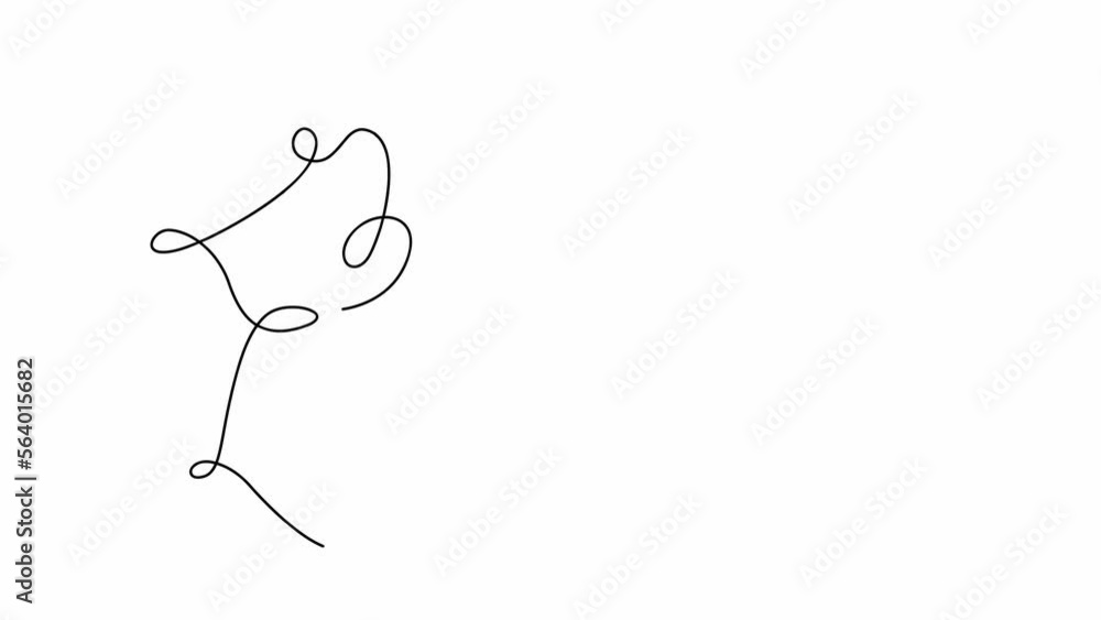 Linear emerging drawing of a young pregnant girl. Girl hugging her ...