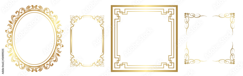 golden frame / vector frame Stock Vector | Adobe Stock