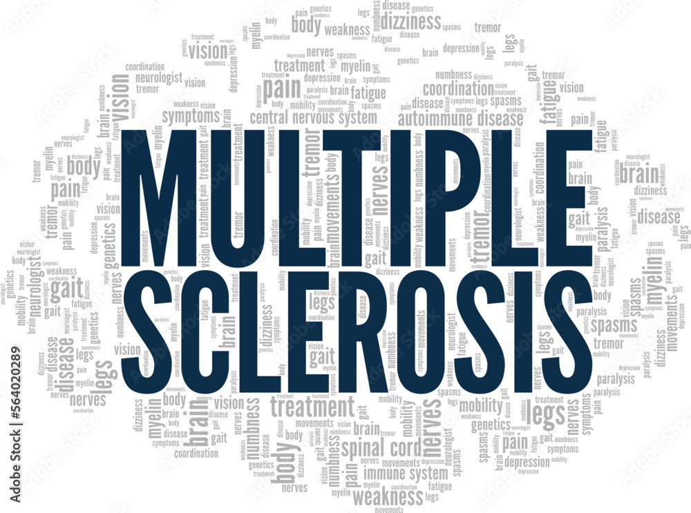 Multiple Sclerosis word cloud conceptual design isolated on white ...