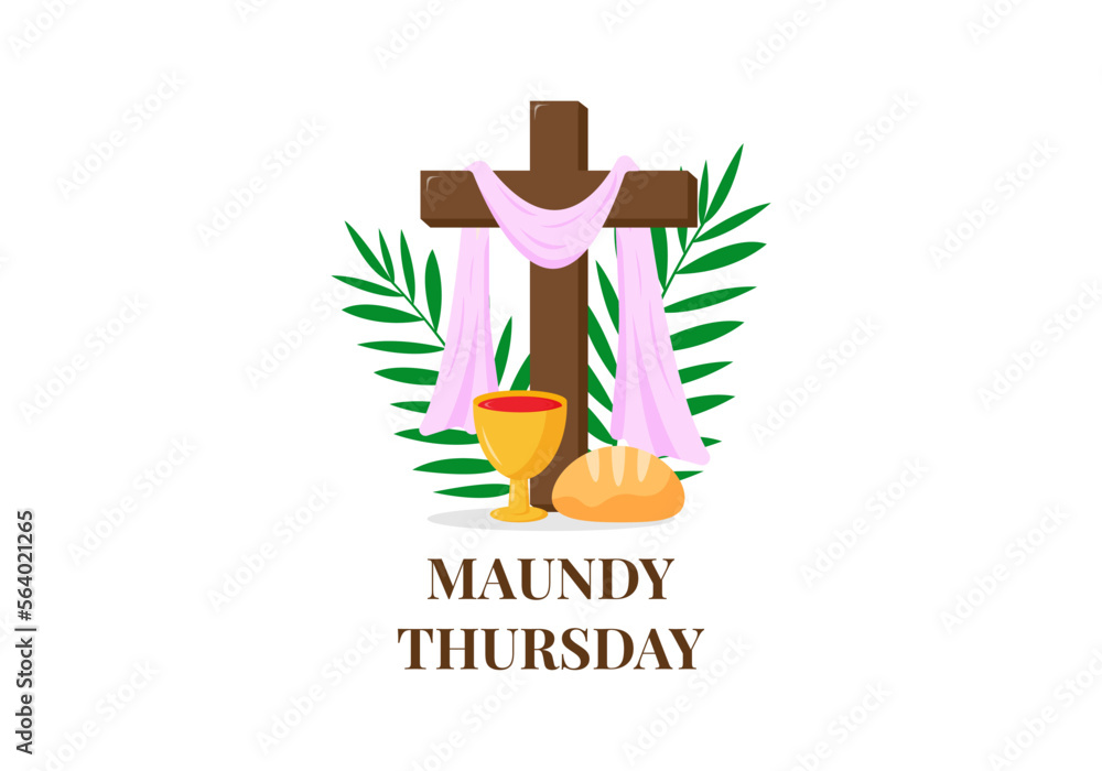 Christian greeting card or banner of the Holy Week before Easter. with ...