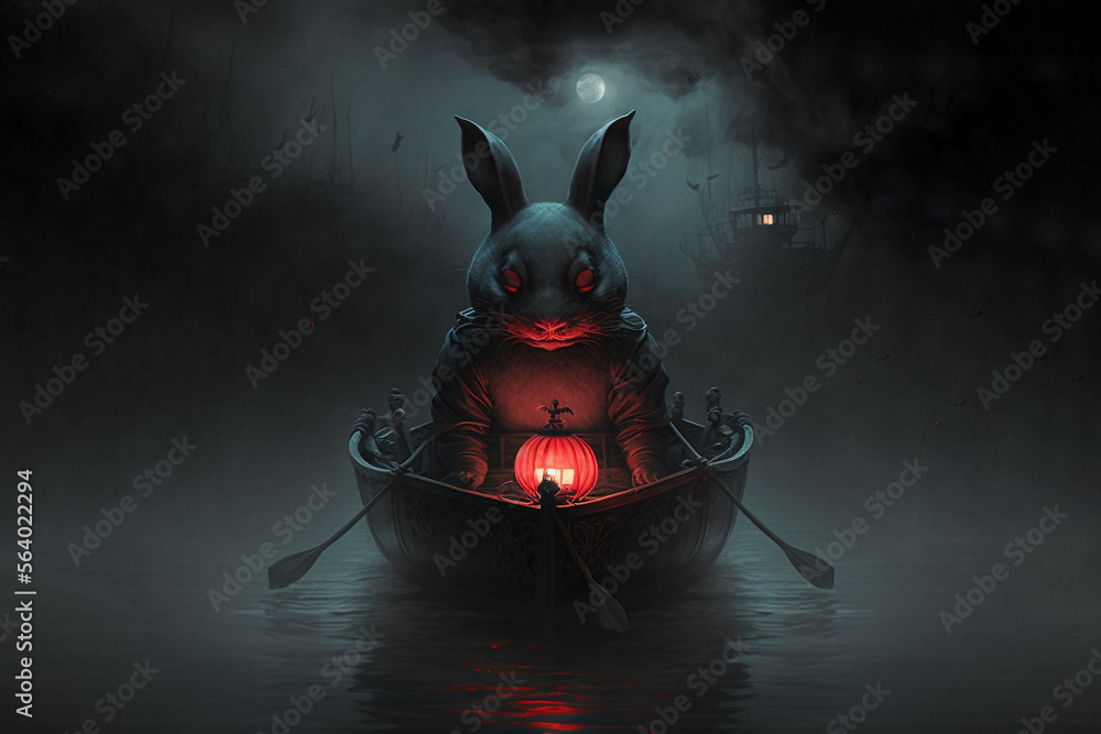 Year of the black water rabbit. Chinese horoscope. Symbol of 2023. AI ...