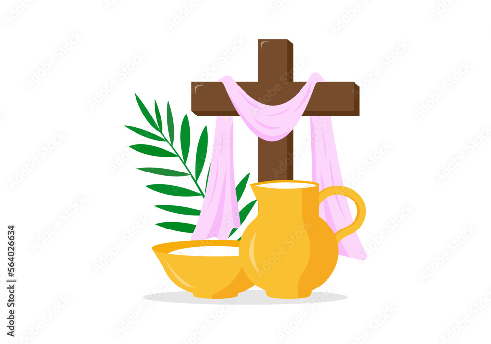Christian greeting card or banner of the Holy Week before Easter. Holy ...
