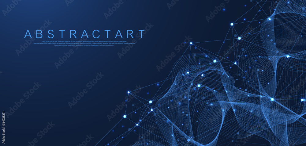 Global network connection concept. Big data visualization. Social ...