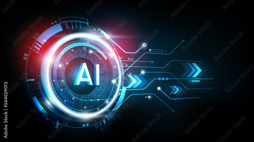 Artificial Intelligence Logo on futuristic technology background, AI ...