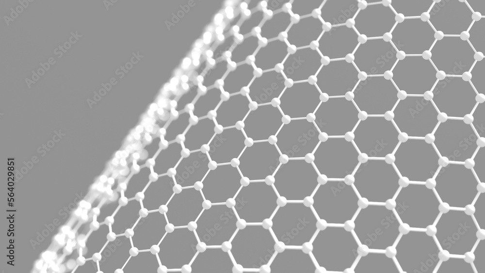 nanotechnology molecular structure 3d illustration of a lattice ...