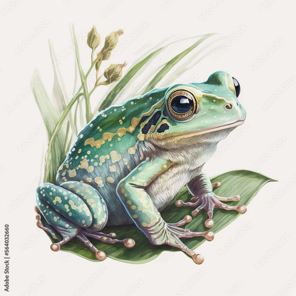 Toad watercolor illustration isolated on white background Stock ...