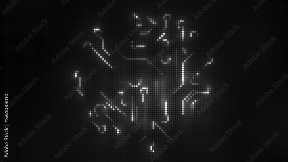 Circuit Board with moving electrons. Motion. Data Flow Loop Background Animation. Artificial ...