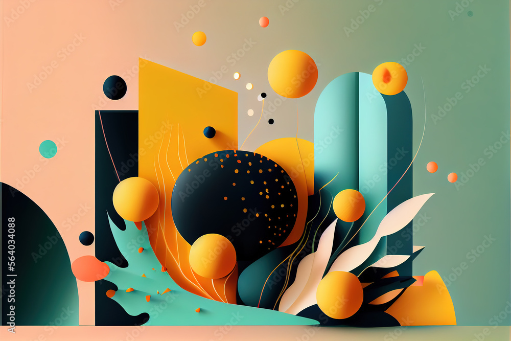A surreal, abstract background featuring a blend of analogous and complementary colors and ...