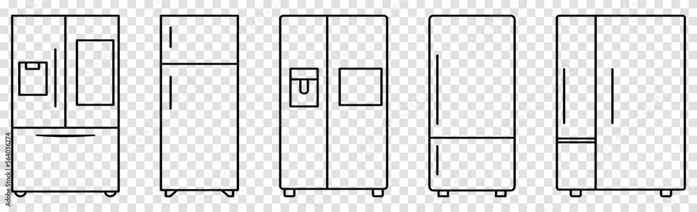 Fridge line icons set. Freezer storage, refrigerator symbols. Vector ...
