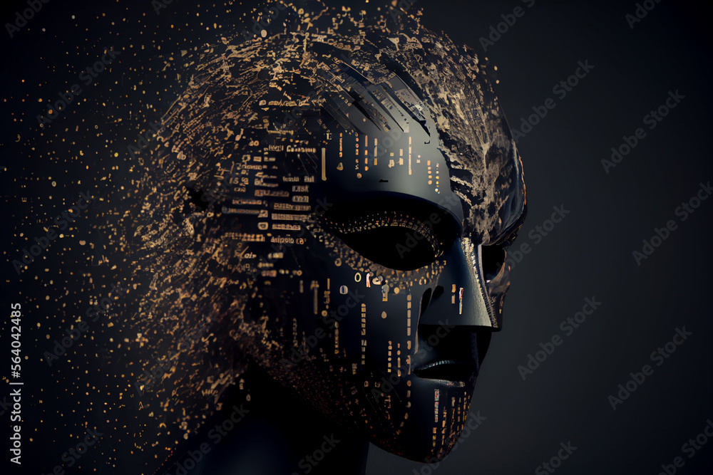 Unmasking Cybercrime: A Hacker Wearing a Mask and Surrounded by Matrix ...