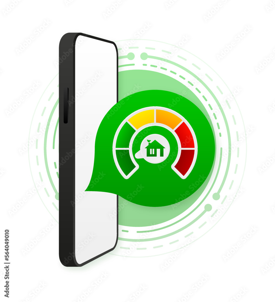 Energy Efficiency house in phone. Concept of Energy Efficiency of ...