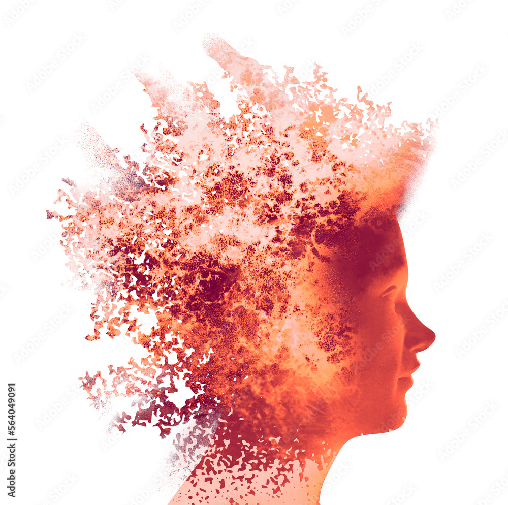 Face seen from the side. Brain problems. Degenerative disease. Bipolar ...
