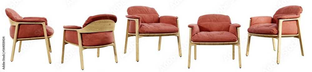 Chair set isolated on transparent background. 3D render. 3D ...