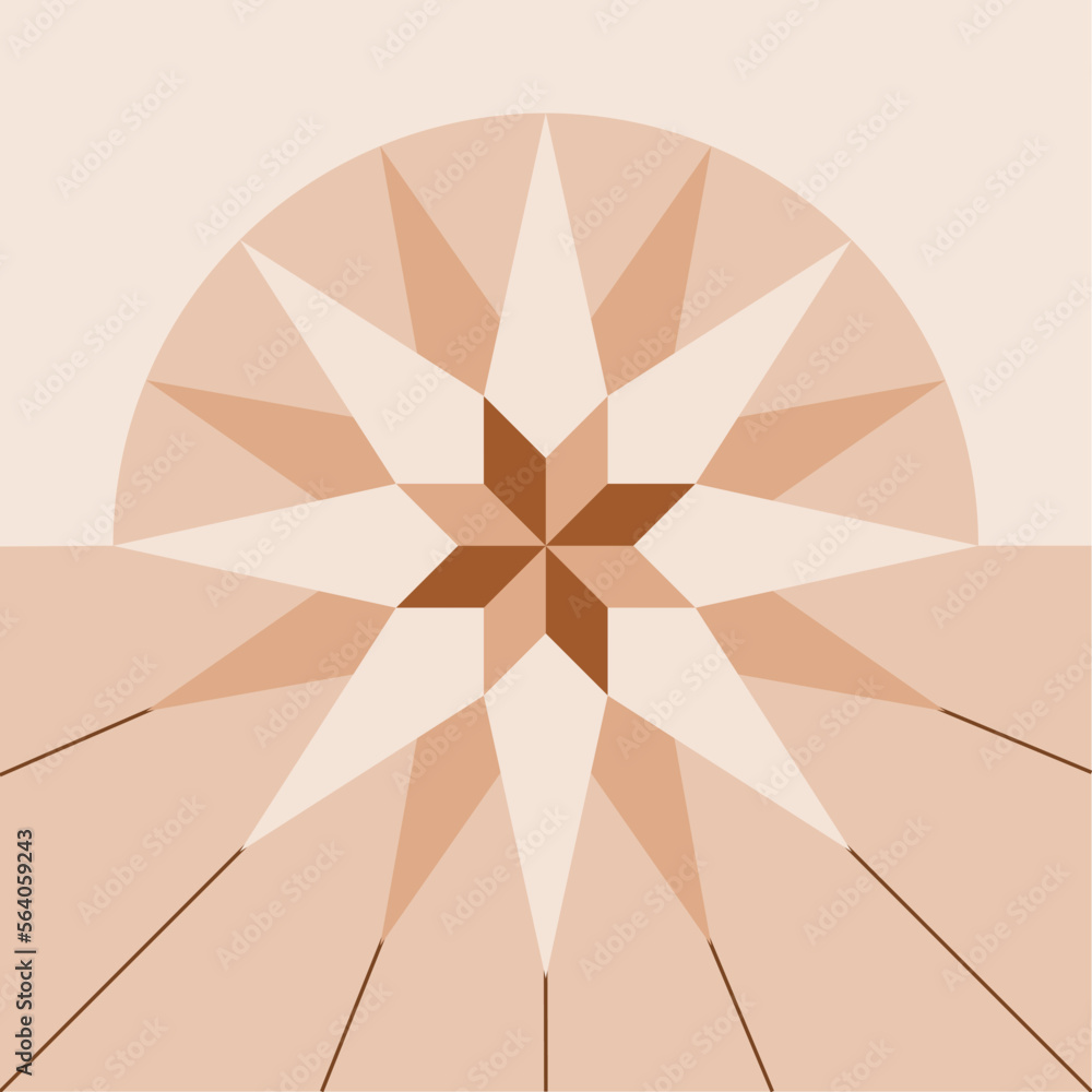 Vector graphic of a patchwork design in neutral colours. It is based on ...